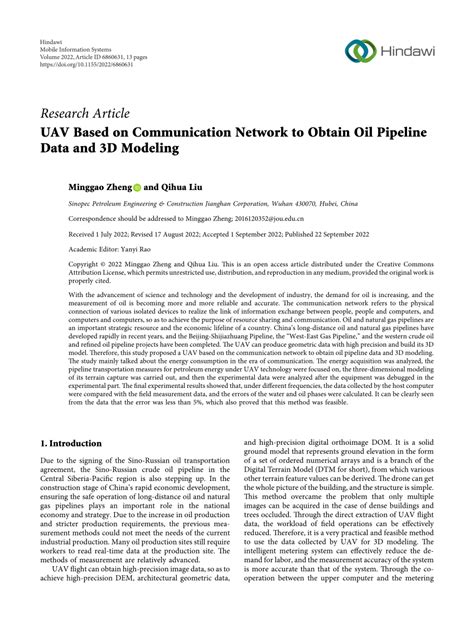 Pdf Uav Based On Communication Network To Obtain Oil Pipeline Data And 3d Modeling