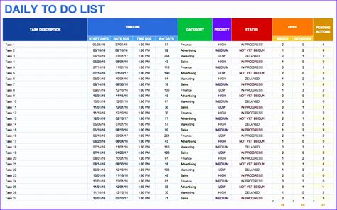 Excel Daily Planner Template Excel Templates
