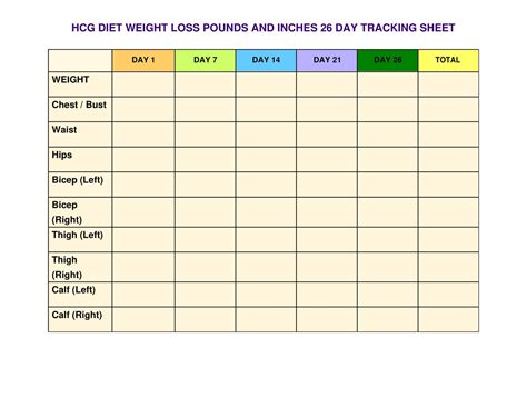 Free Printable Weight Loss Tracker Templates Pdf Word Monthly Weekly