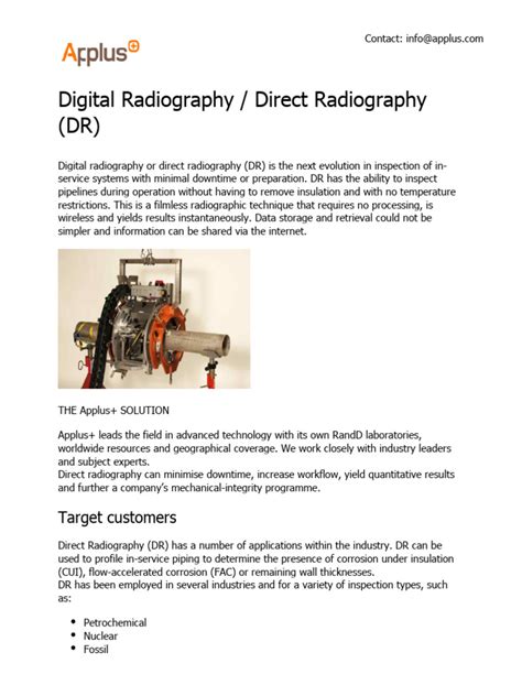 Digital Radiography Direct Radiography Dr En Pdf