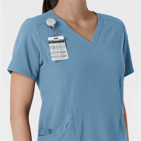 Renew Womens V Neck Scrub Top Pacific Blue Wink Scrubs
