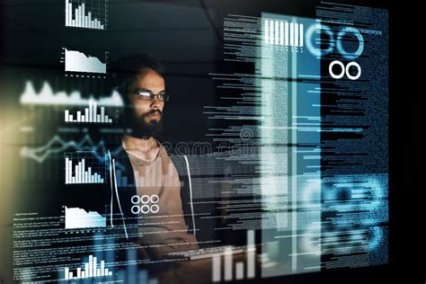 Scouring Through Reams Of Data A Young Computer Programmer Working On