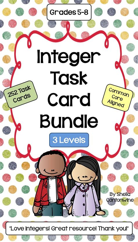 Integer Task Card Bundle Differentiated Task Cards Math Lessons Middle School Middle