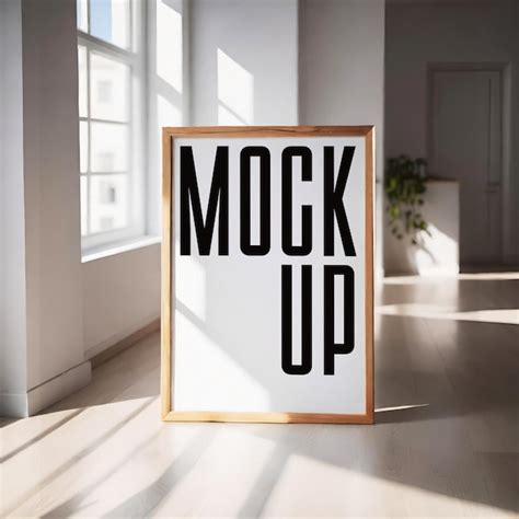 Реалистичный 3d мокет плаката отображенный в фотокадрах с реалистичной рамкой и спиной