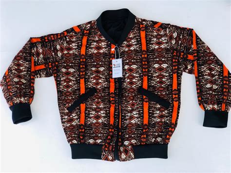 Bomber Jacket Red Brown Kiafrika Market