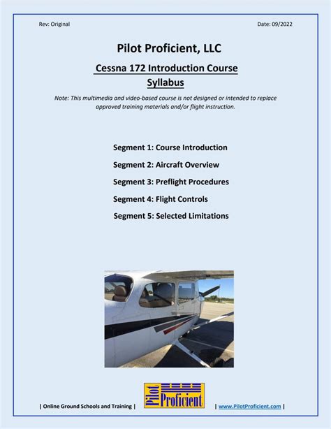 Cessna 172 Introduction Course Pilot Proficient