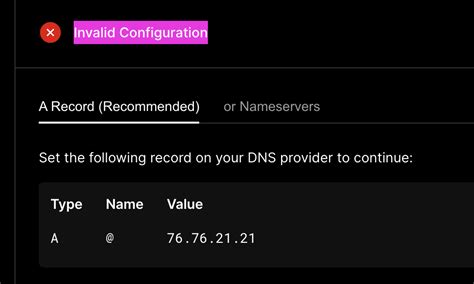 Invalid Configuration Configuring Domain · Vercel Community · Discussion 2218 · Github