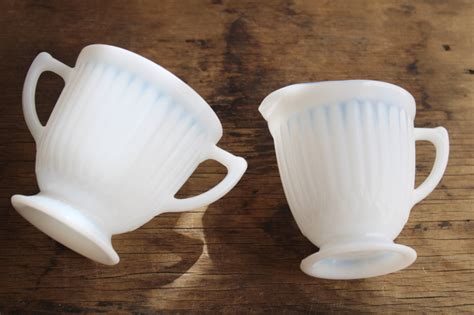 Macbeth Evans Monax White Opalescent Glass Vintage Petalware