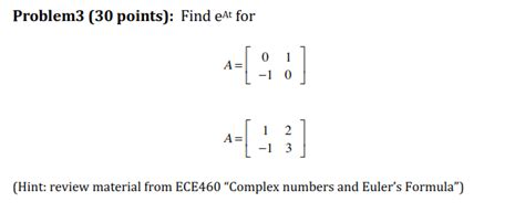Solved Problem3 30 Points Find Eat For A 1 0 143 A 1