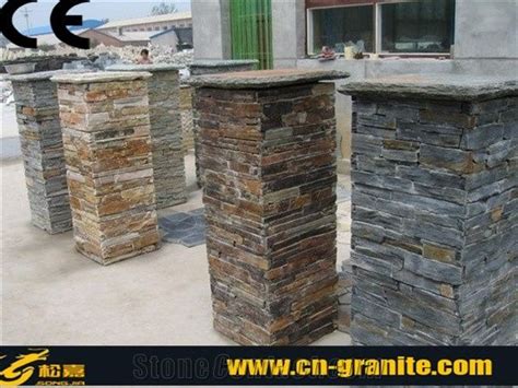 Natural Stone Columns Slate Stone Columns Cultured Stone Column Column Tops Column Bases
