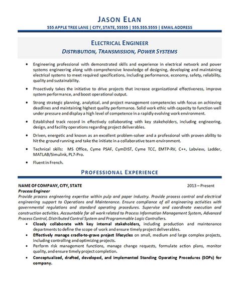 Electrical Engineer Resume Example