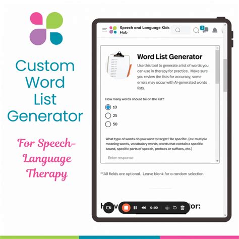 How To Generate Custom Word Lists For Speech Language Therapy Speech
