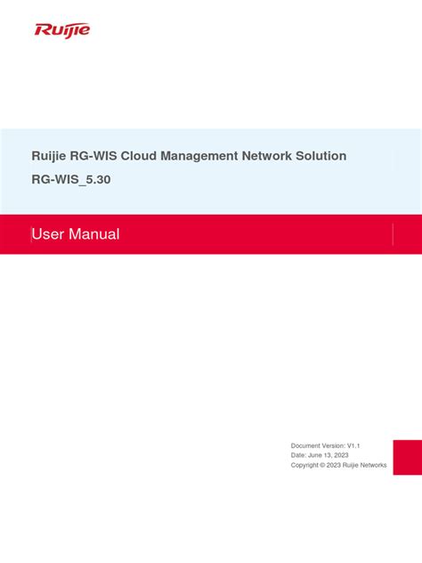 Ruijie Rg Wis Cloud Management Network Solution User Manual Rg Wis 5