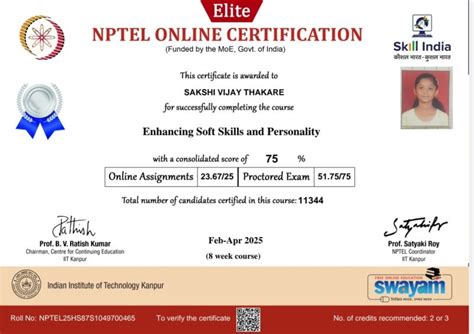 Nptel Iitkanpur Skillindia Swayam Softskills Personaldevelopment