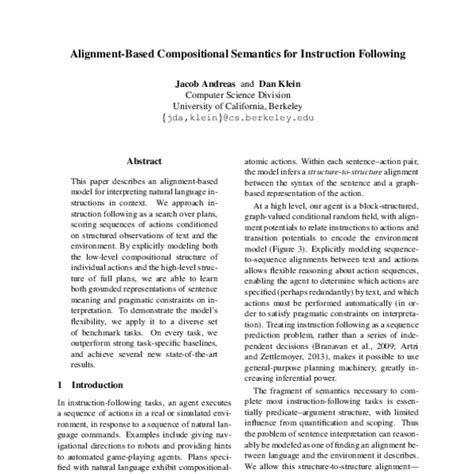 Alignment Based Compositional Semantics For Instruction Following Acl