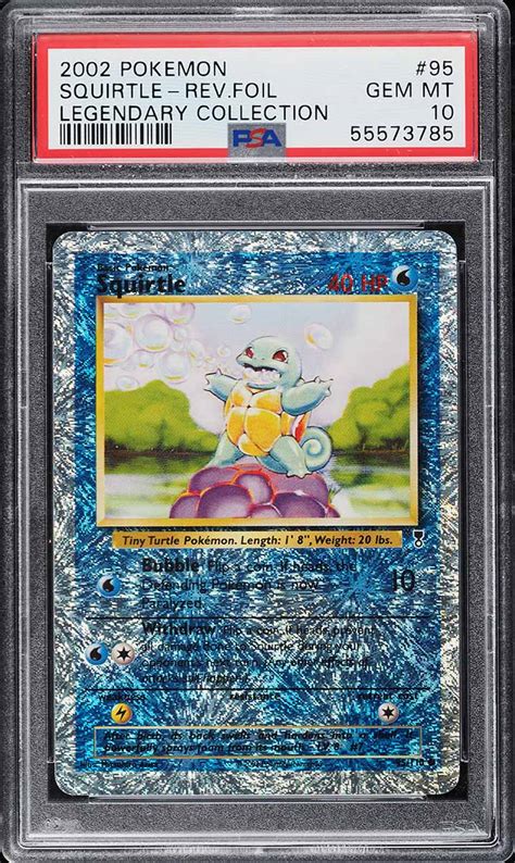 2002 Pokemon Legendary Collection Reverse Holo Squirtle 95 Psa 10 Gem