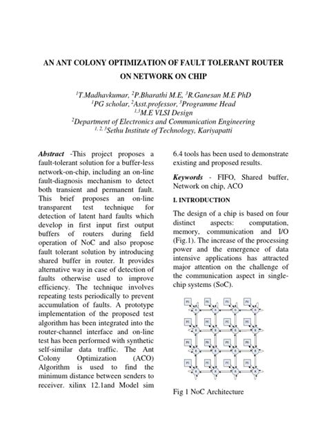 An Ant Colony Optimization Of Fault Tolerant Router On Network On Chip