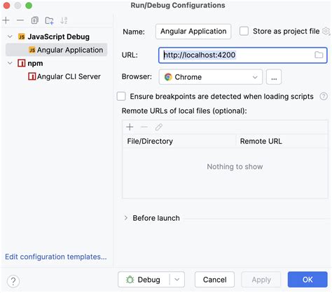 Run And Debug Angular Applications Intellij Idea Documentation