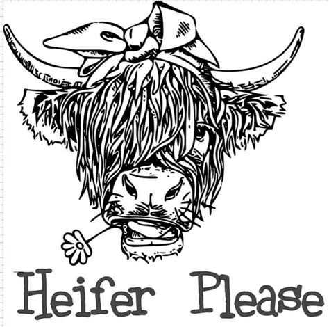 Heifer Please Etsy Canada Cow Coloring Pages Cow Sketch Cow Drawing