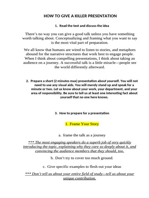 How To Give A Killer Presentation2 Pdf