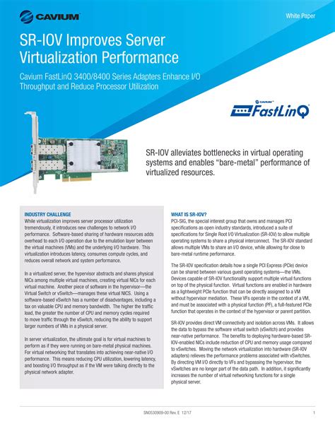 Marvell SR IOV Improves Server Virtualization Performance PDF