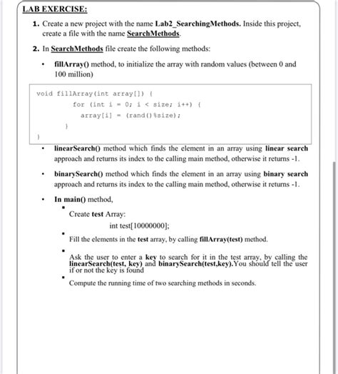 Solved Theory Review A Linear Search The Linear Search