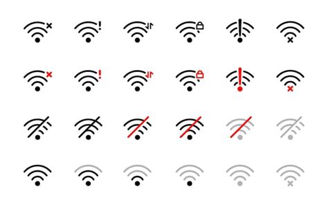 premium vector wifi connection status icon set lost signal symbol
