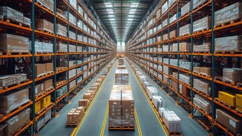 Logistics Hub Featuring Organized Storage And Inventory Management With Streamlined Sorting And