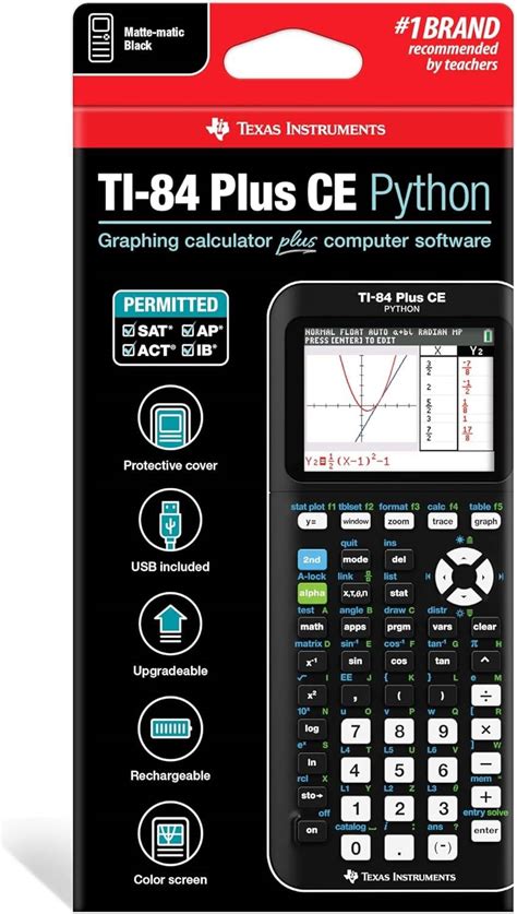 Texas Instruments Ti 84 Plus Ce Python Graphing Calculator 30 Mb Rom Memory Up To 10 Graphing