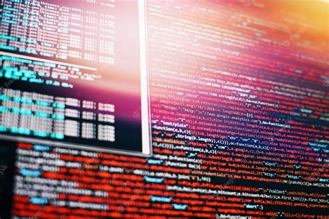 Premium Photo Css Javascript And Html Usage Monitor Closeup Of