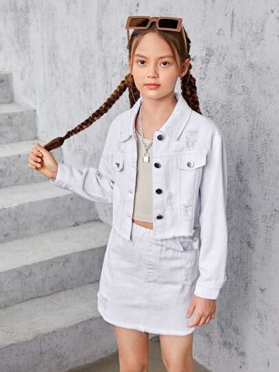 Tween Girls Denim Two Piece Outfits Fashion Tween Girls Denim Two