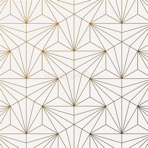 Geometric Vector Pattern Repeating Linear Hexagon Shape With Four Line