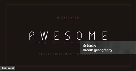 추상적인 줄 글꼴 알파벳입니다 최소한의 현대 글꼴과 숫자 타이포그래피 서체 대문자 및 번호 벡터 일러스트레이션 컴퓨터 글자에 대한 스톡 벡터 아트 및 기타 이미지 Istock
