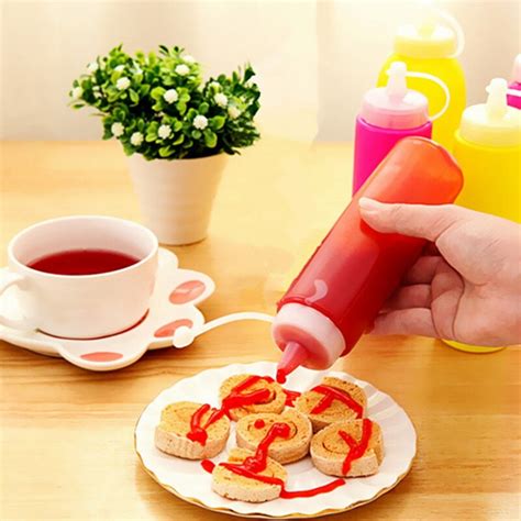 24oz Squeeze Squirt Condiment Bottles Plastic Hone Grandado