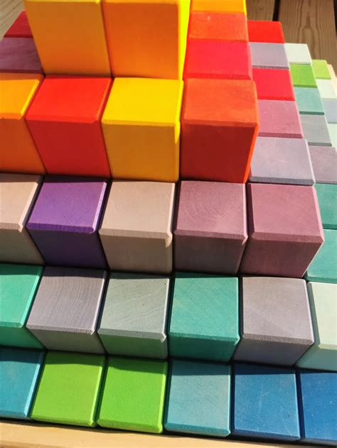 Large Stepped Pyramid Wooden Math Blocks Luxistra