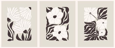 추상 그루비 꽃 포스터 Y2k 현대적인 트렌디한 미니멀리스트 스타일 벽지 벽 장식 패브릭 엽서 표지 템플릿 배너를 위해 손으로