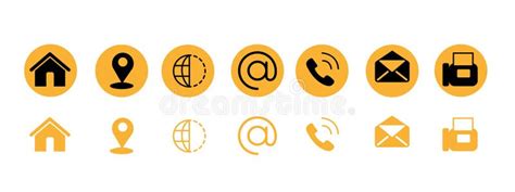 Contact Shadow Set Of Communication Icons Set Modern Button Stock Illustration Illustration