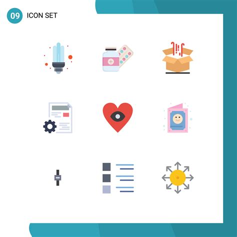 Set Of 9 Modern Ui Icons Symbols Signs For Config Profile Tablet Document Goods Editable Vector