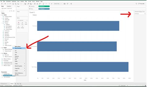 How To Drilldown Bar Charts In Tableau Using Parameter Actions The Data School