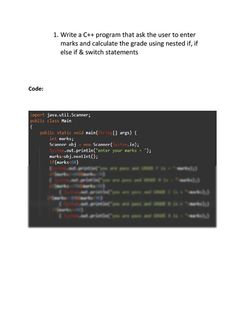 SOLUTION Write A C Program That Ask The User To Enter Marks And