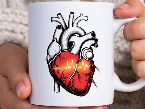 Pacemaker Heart Mug Heartbeat Coffee Cup Medical T For Heart Patients Funny Heart Design