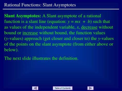 PPT Rational Functions Slant Asymptotes PowerPoint Presentation Free Download ID