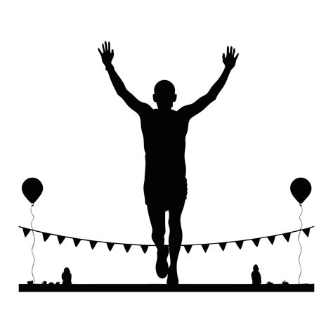 Runner Silhouette Front A Silhouette Of A Runner Pausing Mid Track