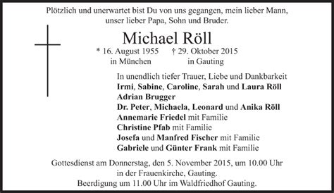 Traueranzeigen Von Michael Röll Trauermerkurde