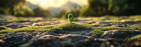 A 3 Dimensional Location Marker On A Green Land Plot Ideal For Estate Investment And