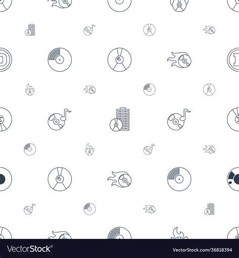 Cd Icons Pattern Seamless White Background Vector Image