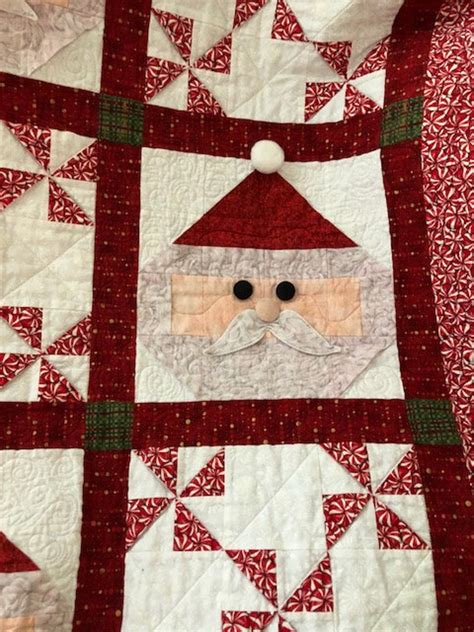 Christmas Quilt Peppermint Santa 3 Dimensional Quilt Pattern Etsy