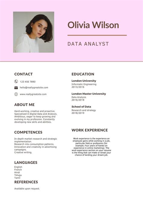 Resume Template Etsy