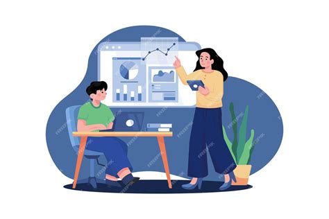 Premium Vector Realtime Data Analysis Illustration Concept On White