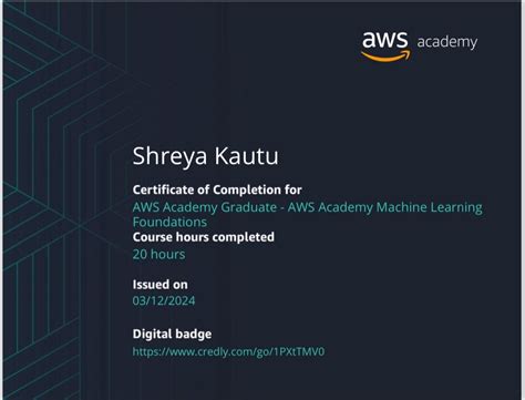 shreya kautu on linkedin awsacademy machinelearning awscertification